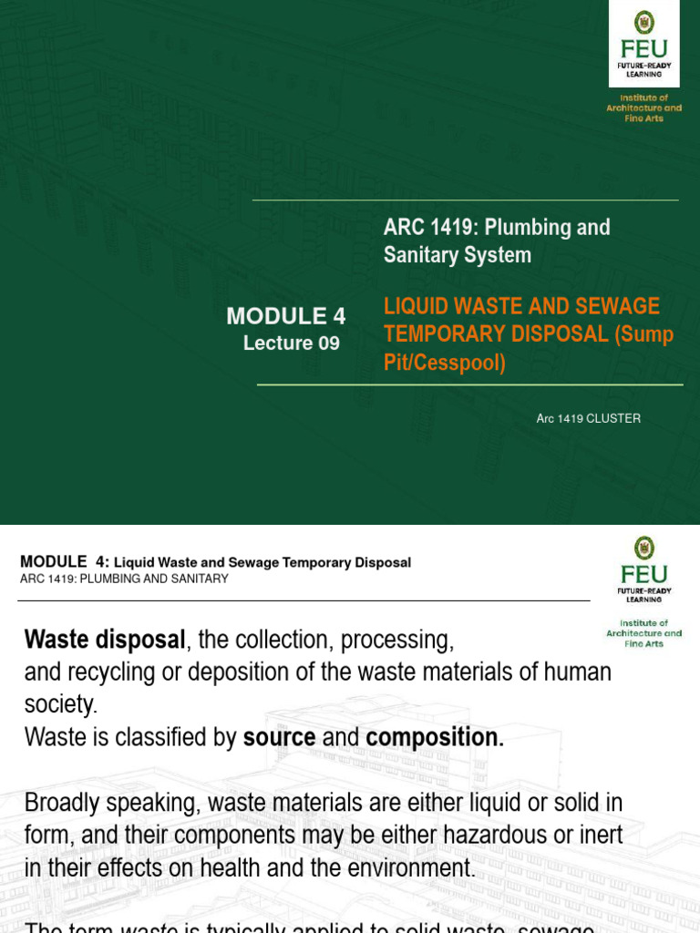 Liquid Waste and Sewage Temporary Disposal (Sum Pit and Cesspool) | PDF ...