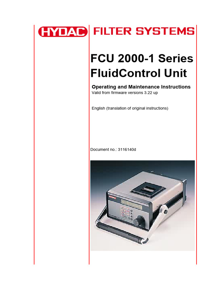 FCU 2000-1 Series FluidControl Unit Operating and Maintenance ...