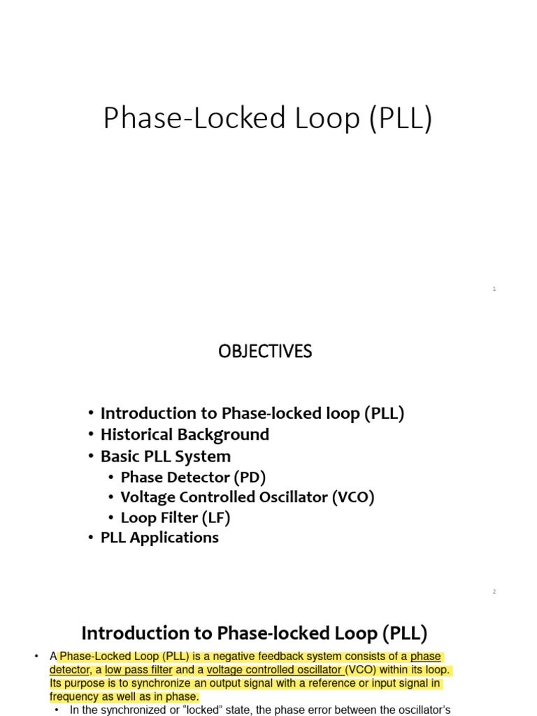 Introduction To PLL | PDF | Computer Engineering | Sound Production ...