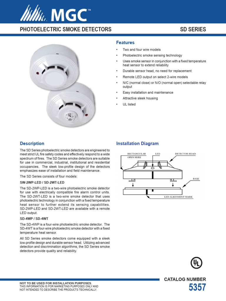 2-CAT-5357 SD Series Photoelectric Smoke Detectors-5 | PDF | Sensor ...