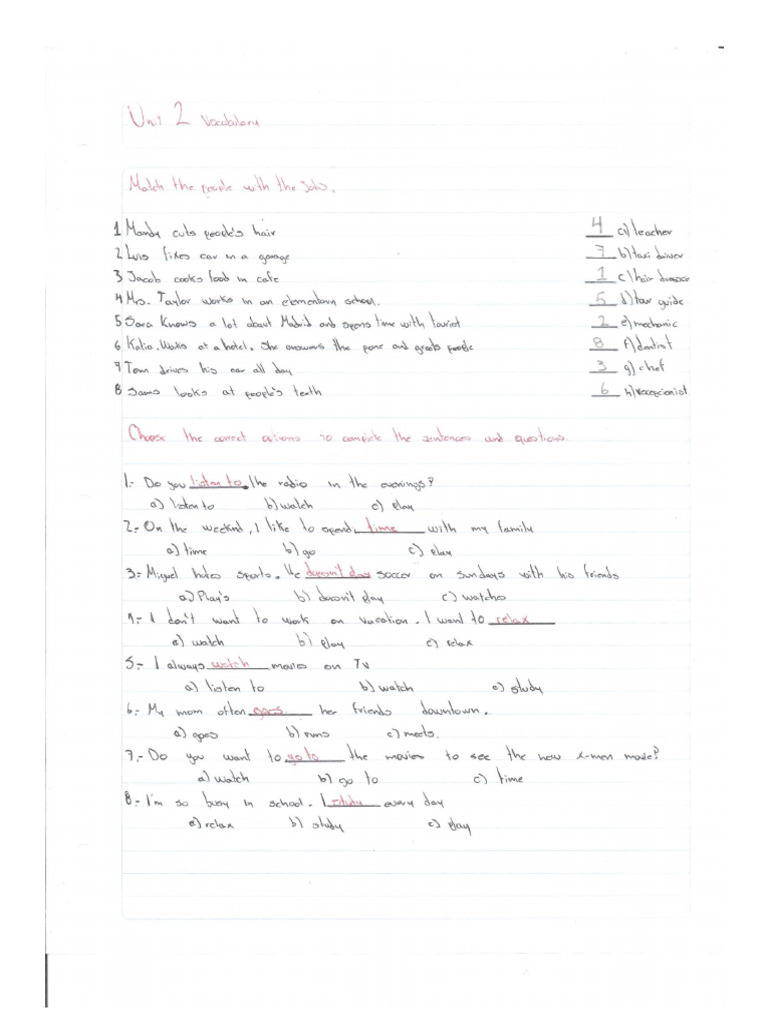 Unit 2 Vocabulary | PDF