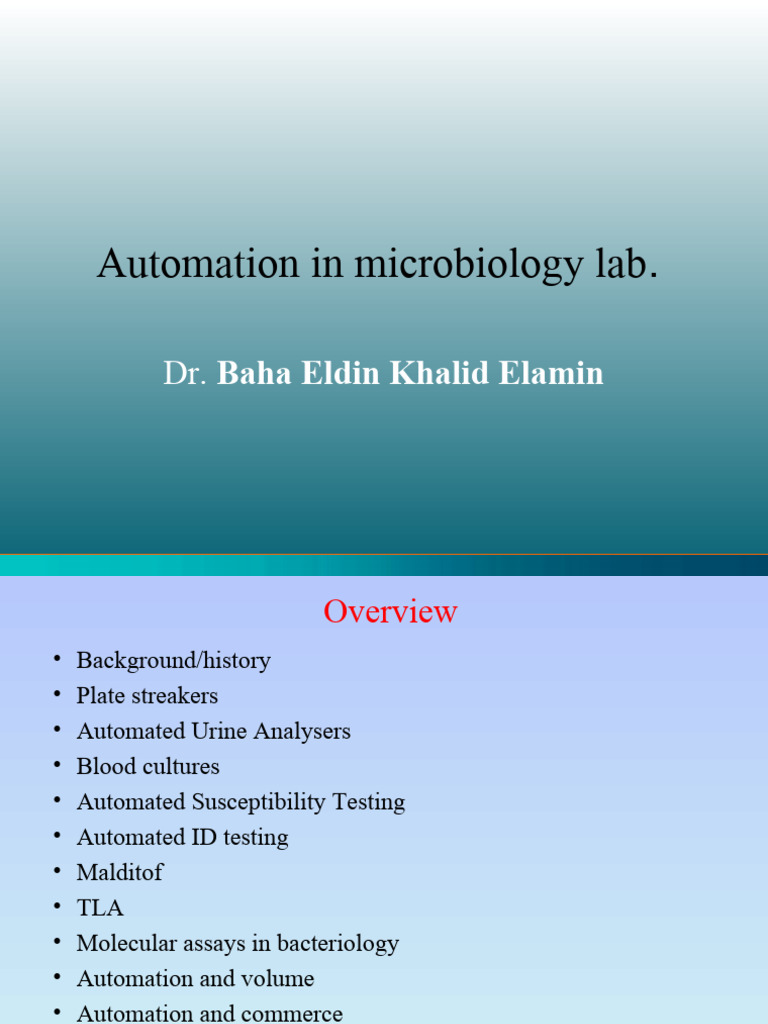 Automation in Microbiology Lab | PDF | Polymerase Chain Reaction | Biology