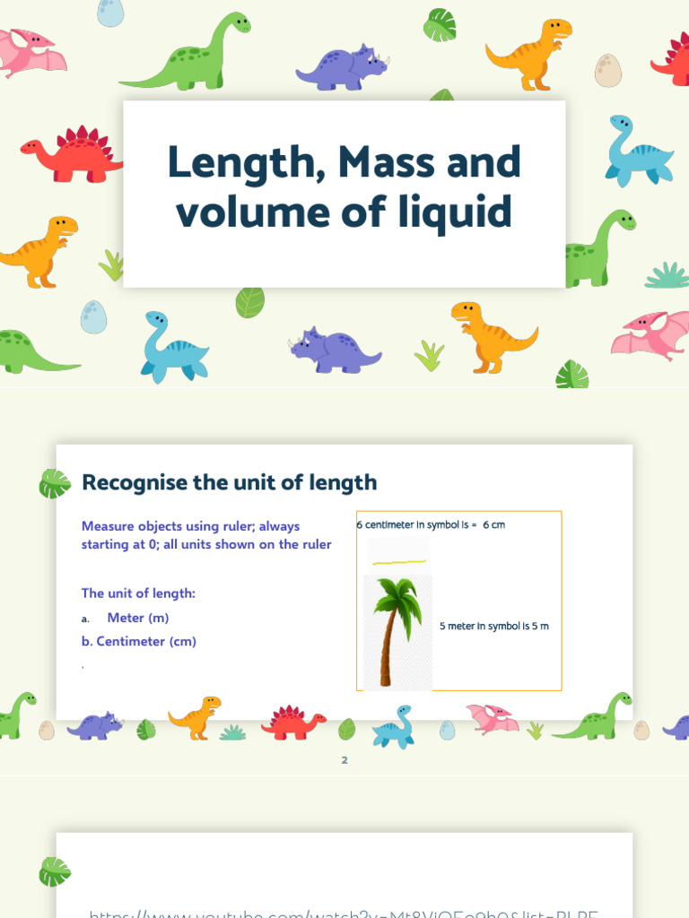 Length, Mass and Volume of Liquid | PDF | Volume | Litre
