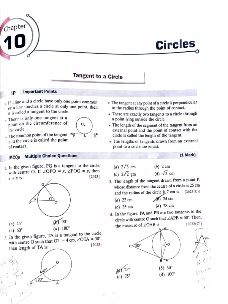 Circles Extra Questions Class 10 | PDF