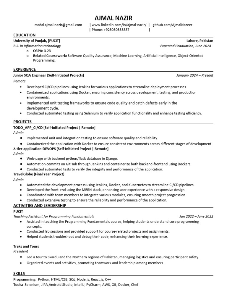 AjmalNazir SQA | PDF | Computer Programming | Software Quality