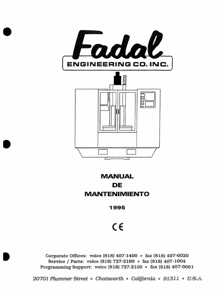 Manual de Mantenimiento (Fadal) | PDF