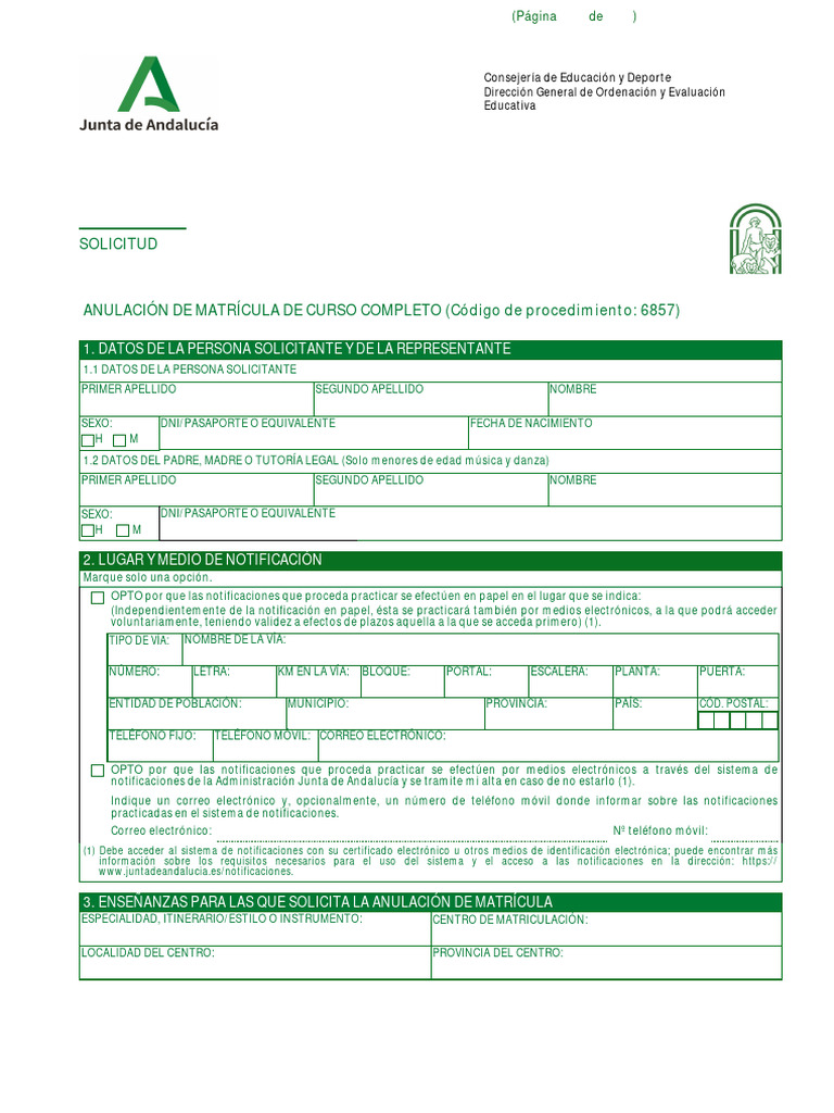 Solicitud: 1. Datos de La Persona Solicitante Y de La Representante | PDF | Documento de identidad