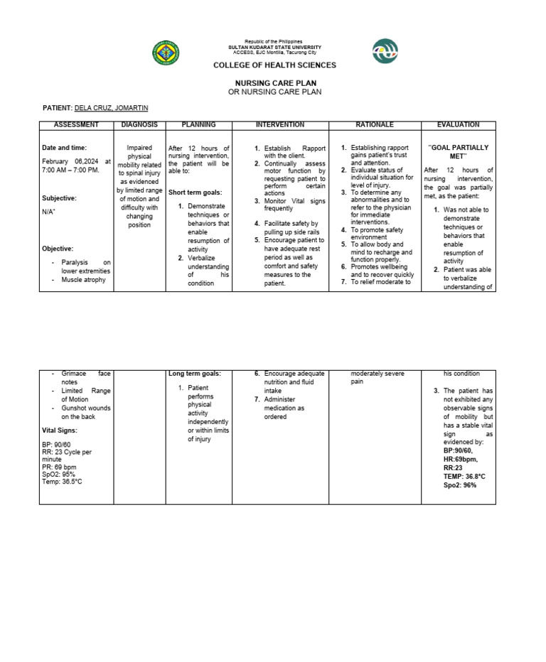 リアル. SW NCP3 | PDF | Nursing | Causes Of Death