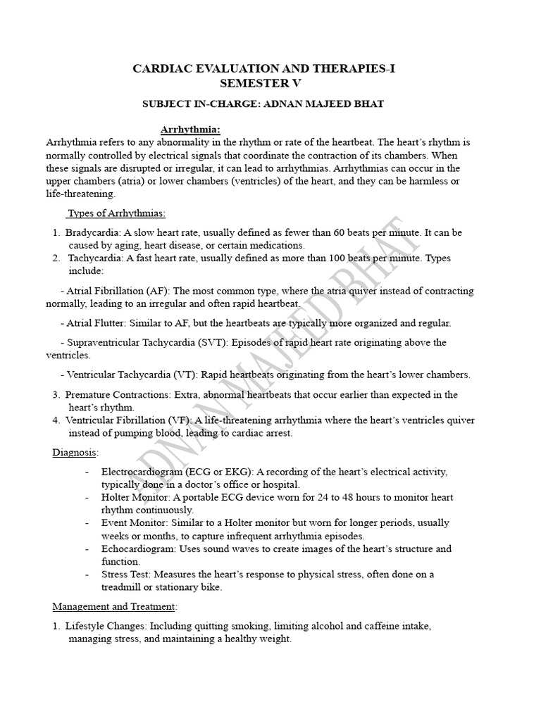 Arrhythmia | PDF | Heart | Diseases And Disorders