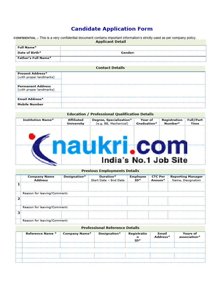 #Candidate Application Form | PDF | Access Control | Authentication