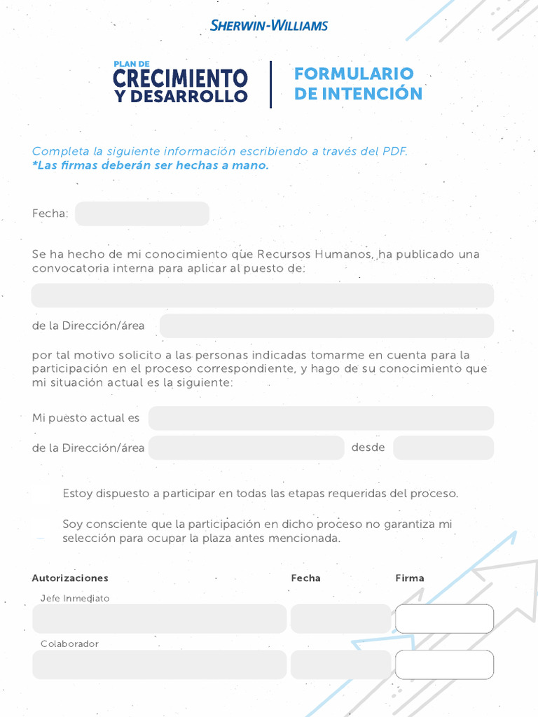 Formulario de Intención PCD SW | PDF | Crecimiento personal y profesional