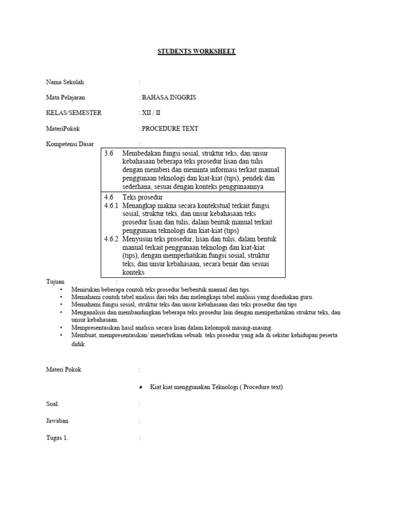 LKPD Procedure Text | PDF