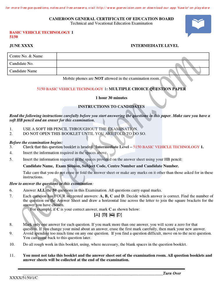 2019 5150 1C Basic Vehicle Technology 1 | PDF | Engines | Internal ...