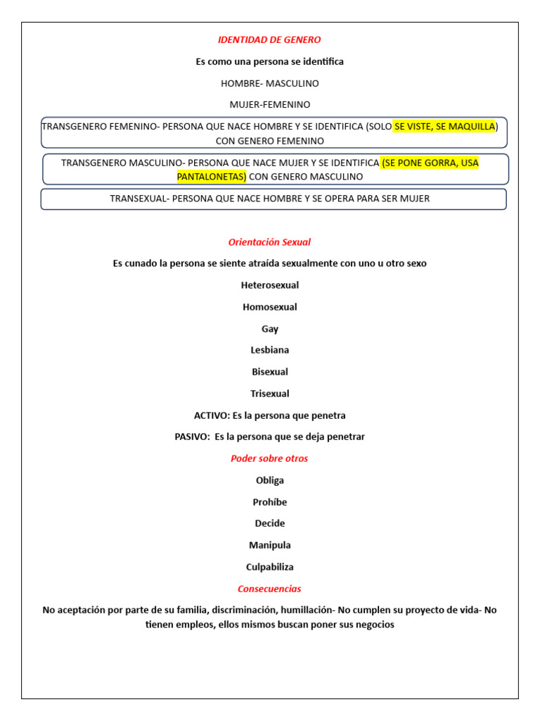 Tema Identidad de Genero | PDF | Estudios LGBTQIA+ | LGBT