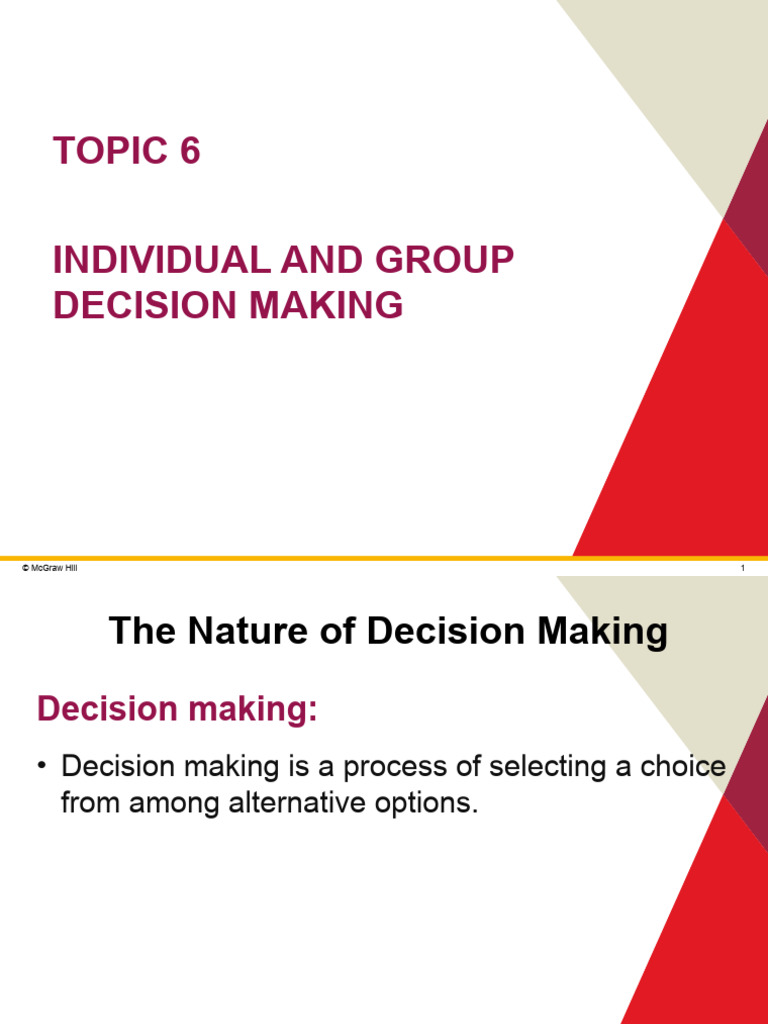 Topic 6 Pom | PDF | Decision Making | Group Decision Making