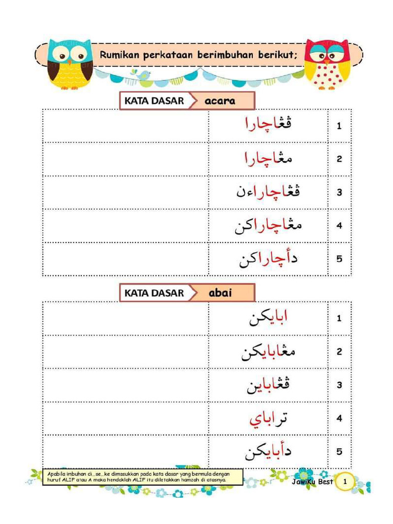 Rumikan perkataan Jawi | PDF