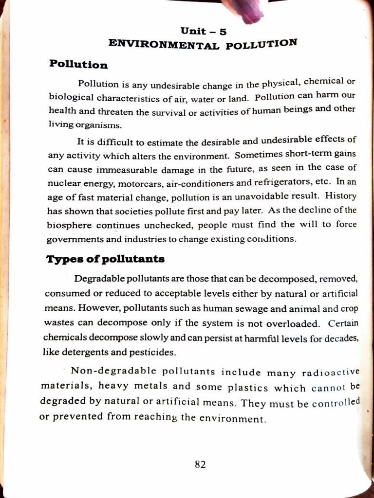 EVS Unit 5... | PDF | Waste | Pollution