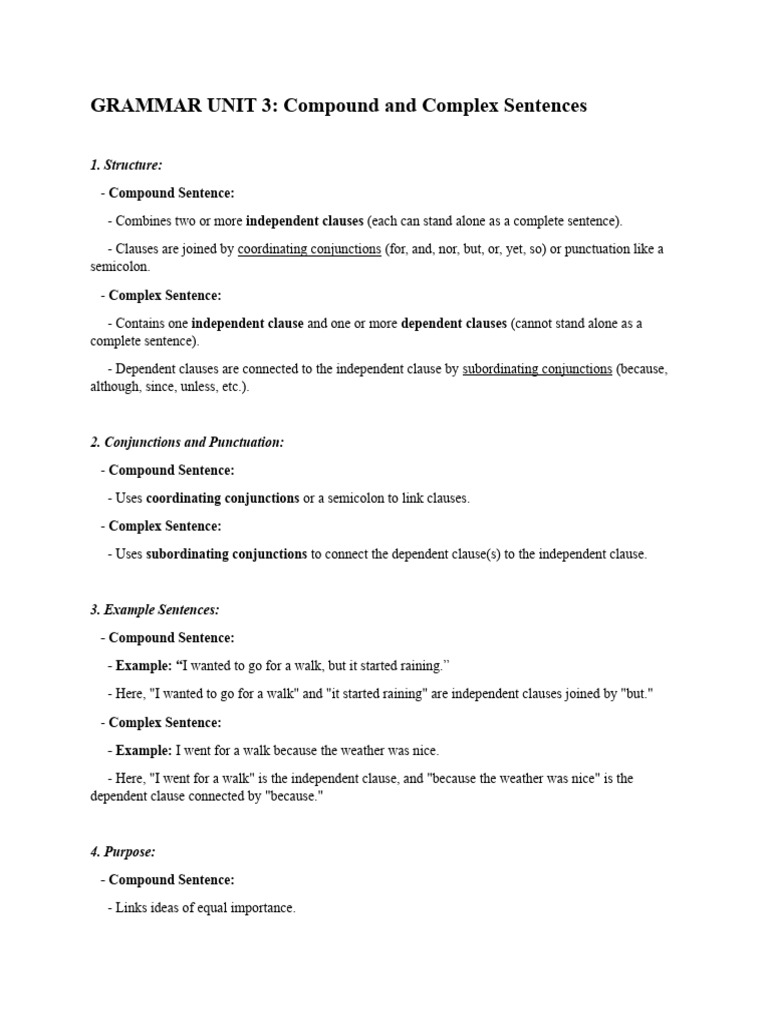 GRAMMAR UNIT 3 Complex Compound | PDF | Linguistics | Grammar GRAMMAR UNIT 3 Complex Compound | PDF | Linguistics | Grammar