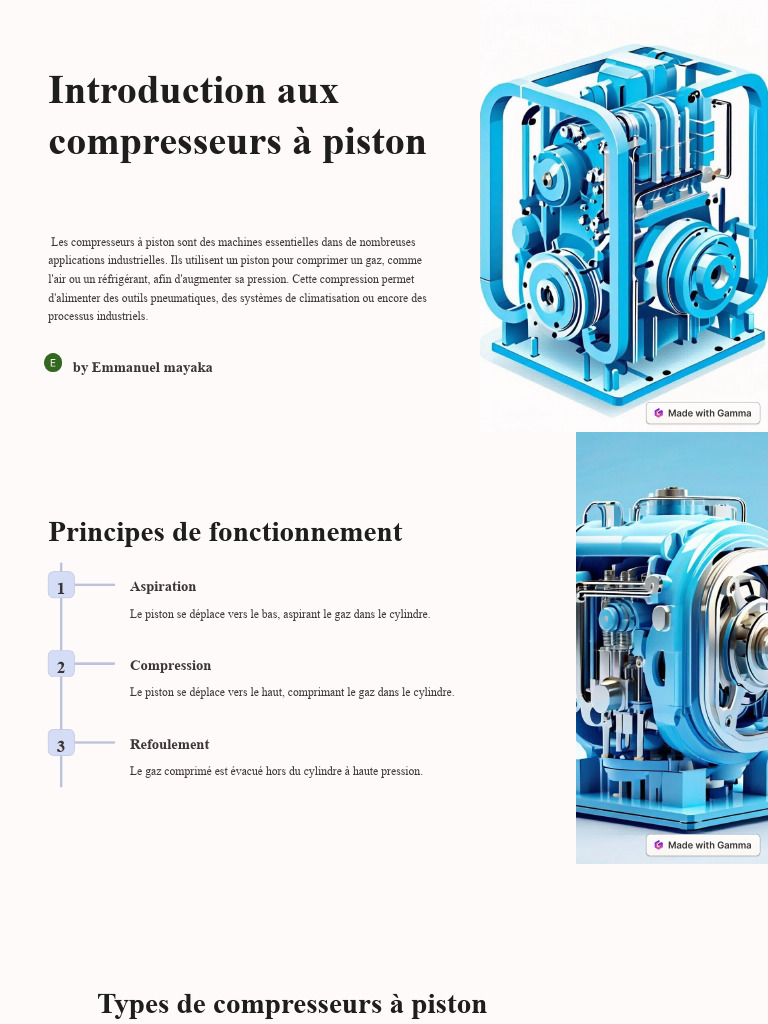 Introduction Aux Compresseurs A Piston | PDF | Piston | Climatisation