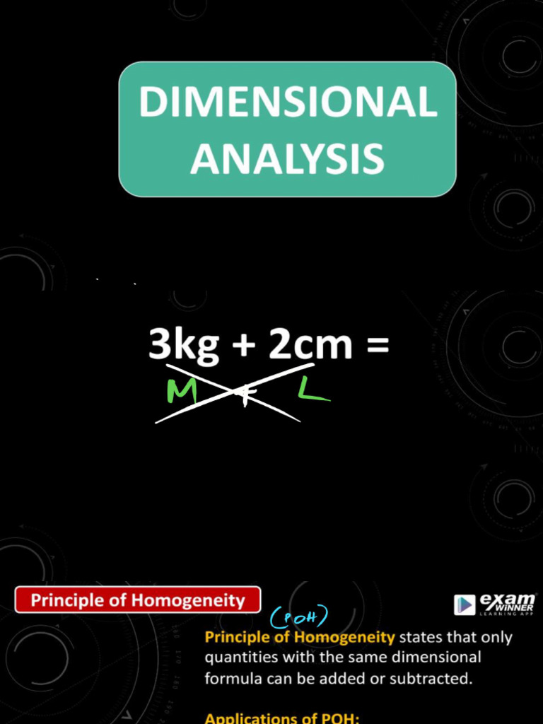 Dimensional Analysis 1 | PDF