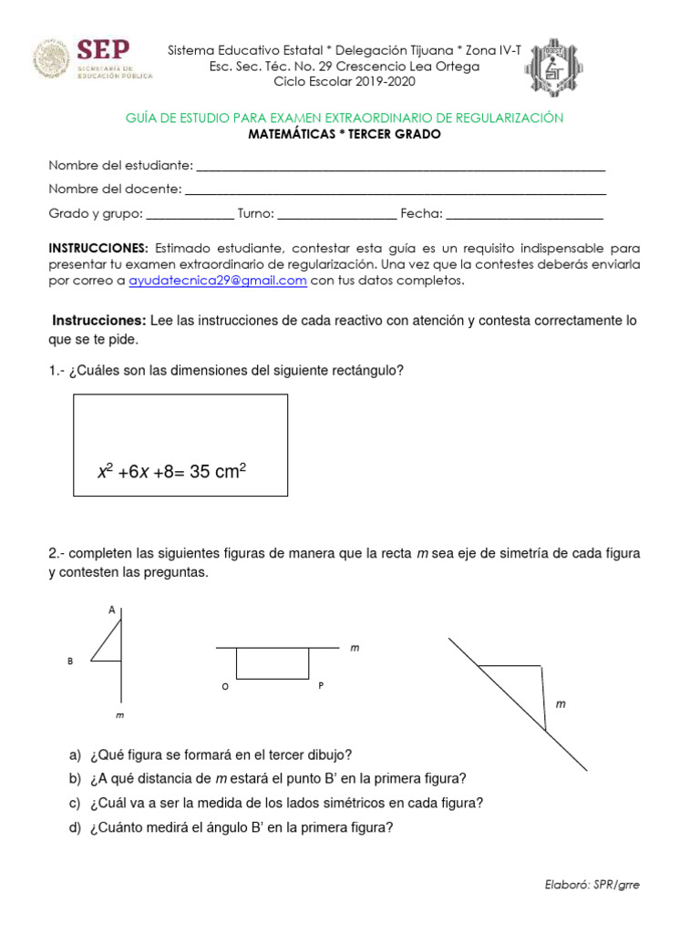 Guc3ada Matemc3a1ticas Tercer Grado | PDF | Probabilidad | Triángulo
