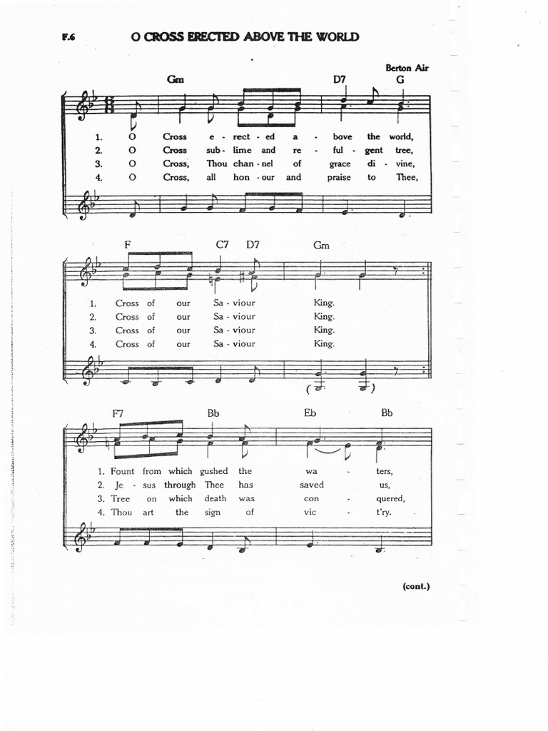 O Cross Erected Above the World | PDF