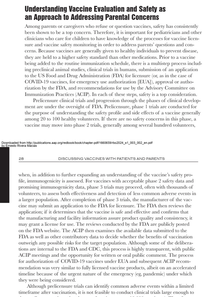 Understanding Vaccine Evaluation and Safety As An Approach To Addresing ...