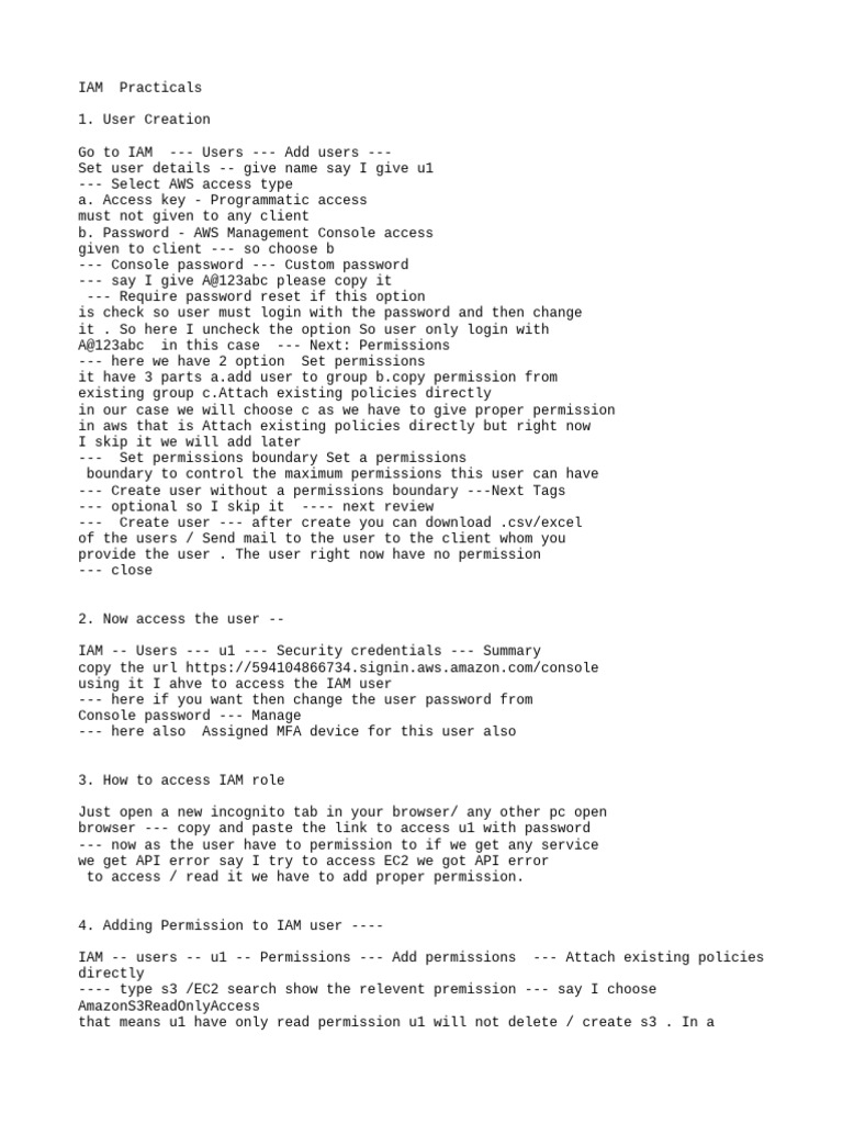 IAM steps complete | PDF | Password | User (Computing)