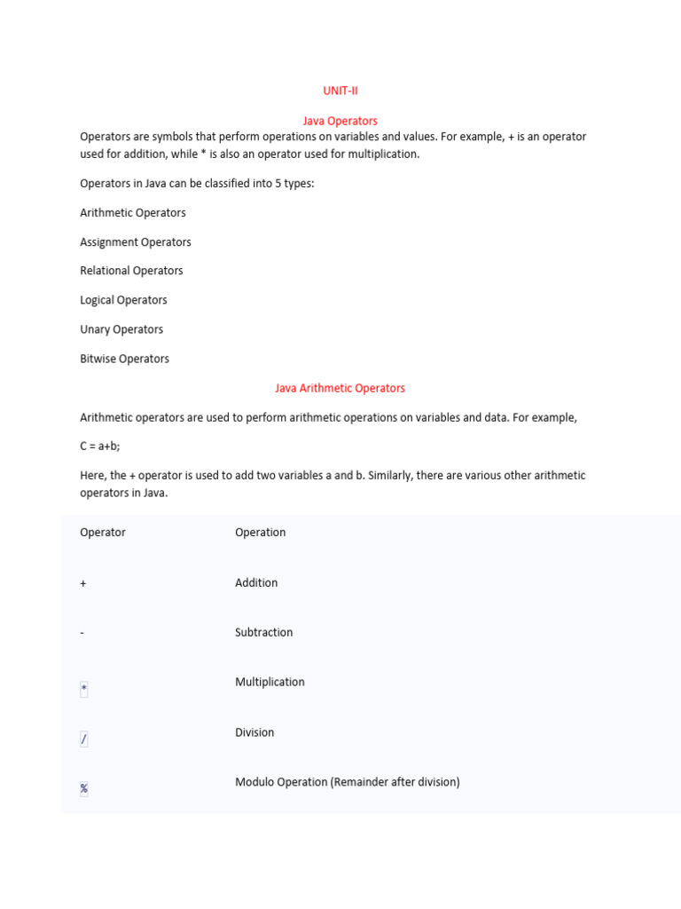 Java -UNIT II | Download Free PDF | Control Flow | Computer Science