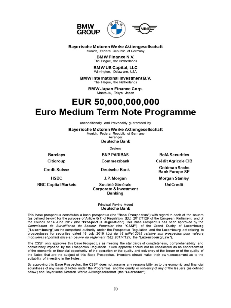 EMTN Base Prospectus | PDF | Securities (Finance) | Securities Act Of 1933