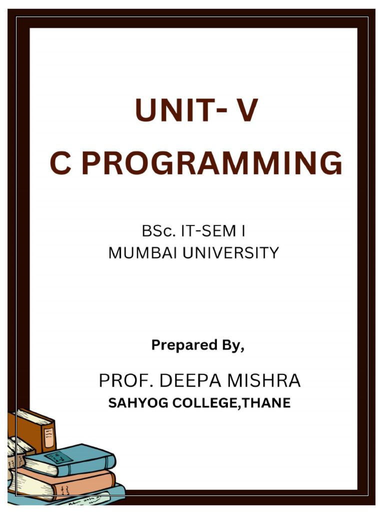 Unit-V C Language Fybsc It | PDF | Pointer (Computer Programming) | Computer File