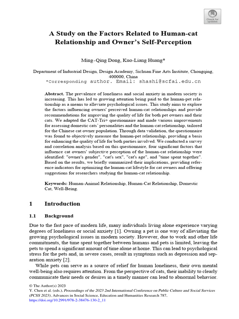 Domestic Cats | PDF | Pet | Psychology