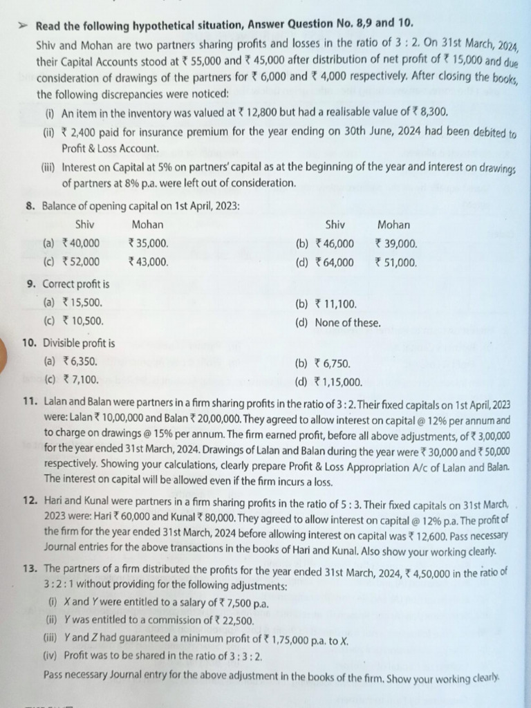 CH - 1&2 Important Qs - Accountancy | PDF | Goodwill (Accounting ...