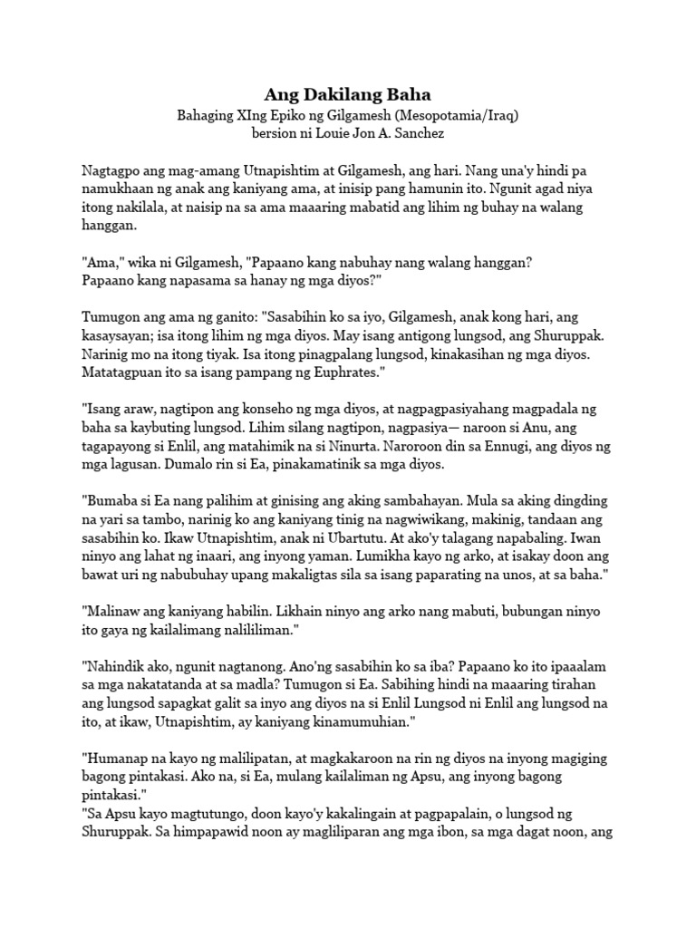 Ang Dakilang Baha | PDF