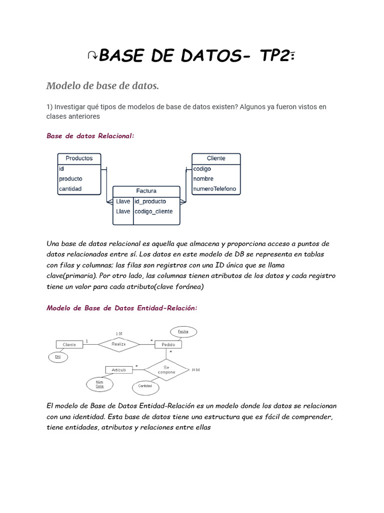 TP2 Base de Datos | PDF | Bases de datos | Base de datos relacional