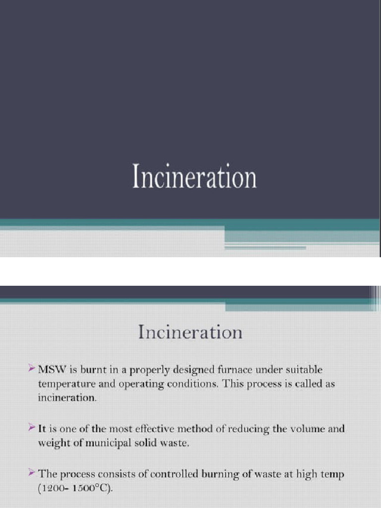 Incineration and Pyrolysis | PDF
