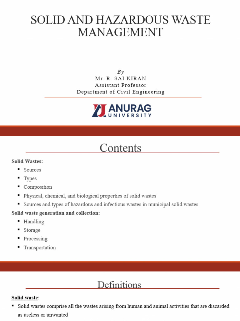 Solid and Hazardous Waste Management Guide | PDF | Waste | Municipal ...