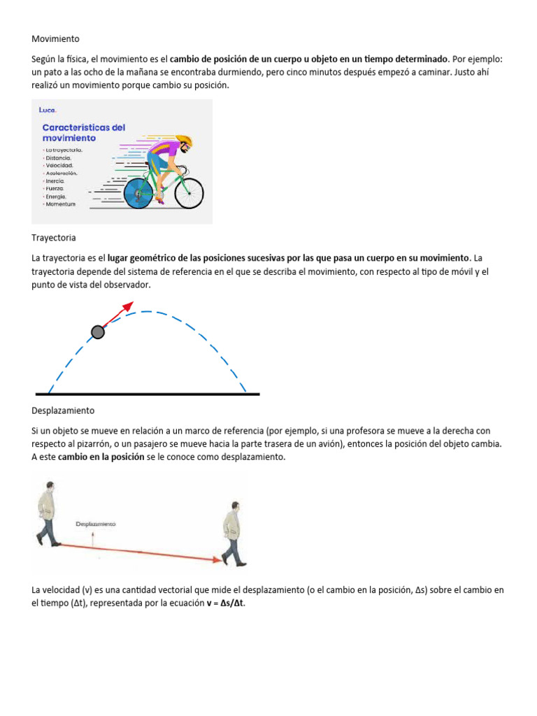 Movimiento, Trayectoria, Etc | PDF | Velocidad | Hora