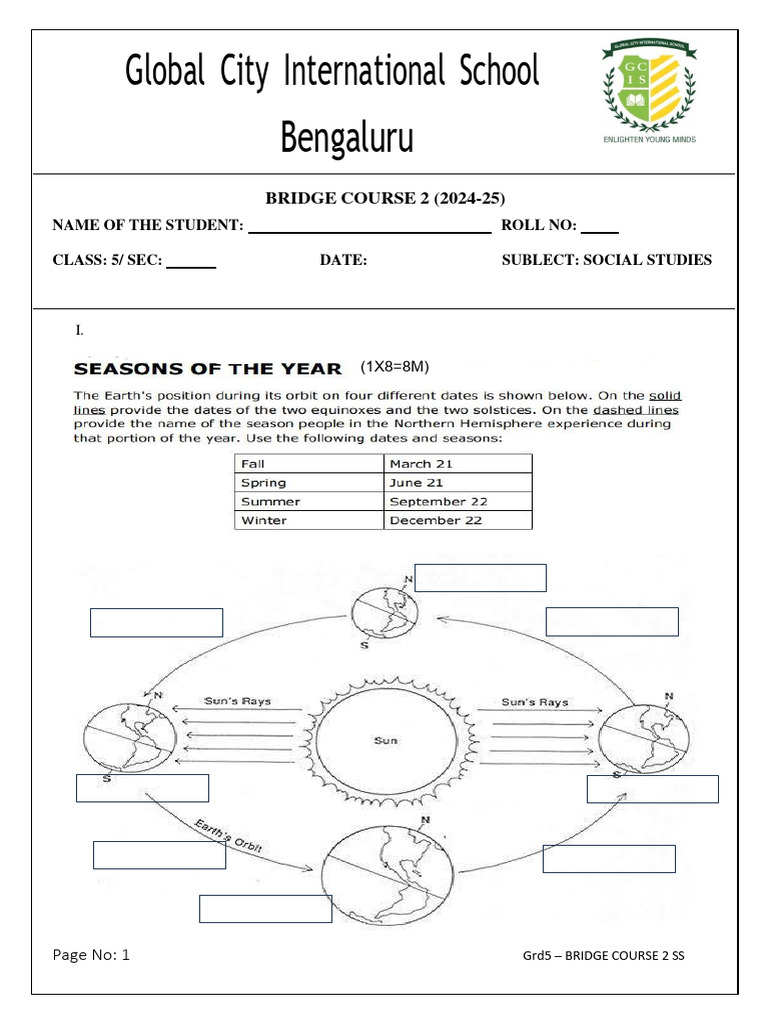 SST Gr-5 Bridge Course Worksheet-2 NEW | PDF SST Gr-5 Bridge Course Worksheet-2 NEW | PDF