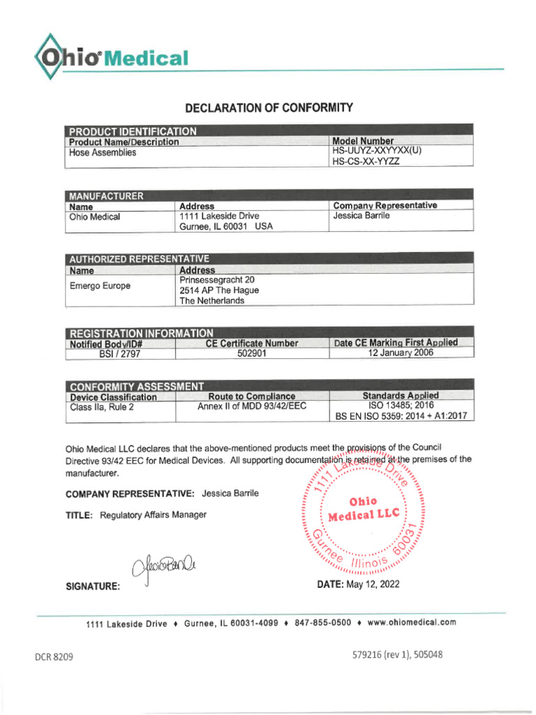 EU Declaration of Conformity Hose Assemblies | PDF