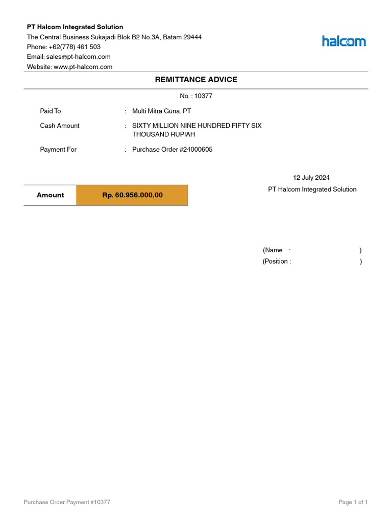 Purchase Payment 10377 | PDF