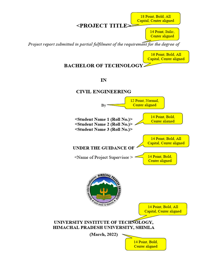 Template of BTech Project Report - UIT-1 | PDF