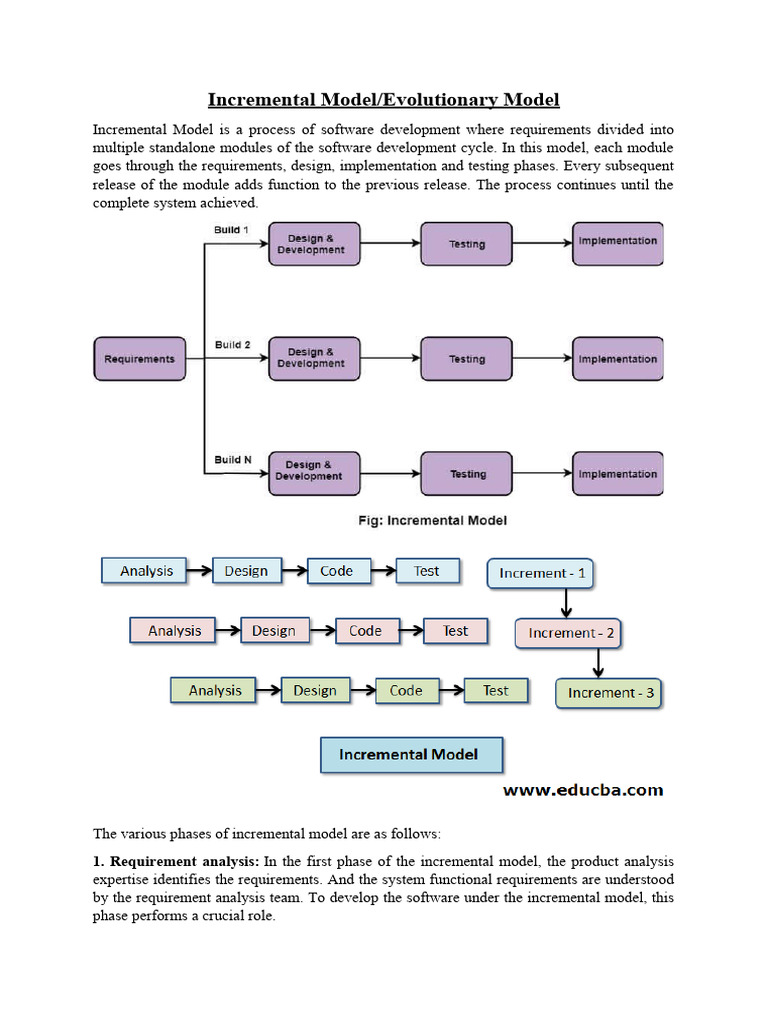 Incremental Model - Evolutionary Model | PDF | Software Development Process | Technology Development
