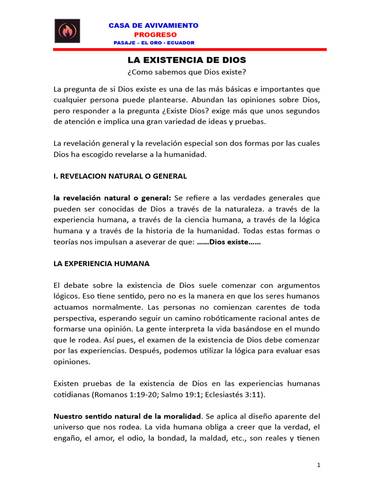 La Existencia de Dios | PDF | Existencia de dios | Dios