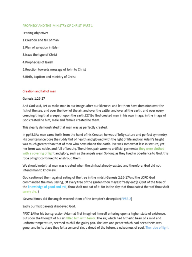 Prophecy & Christ's Ministry Insights | PDF | Isaac | Jesus