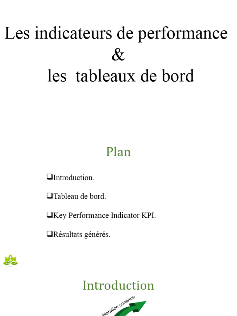 Les Tableaux de Bord - Les Indicateurs de Performance | PDF | Processus d'affaires | Indicateur ...