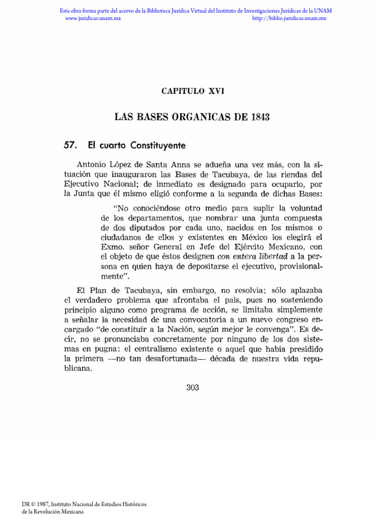 Las Bases Organicas de 1843: 57. El Cuarto Constituyente | PDF | México ...