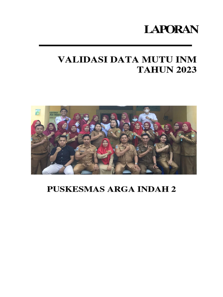 Laporan Validasi Data Mutu Inm 1 | PDF | Teknologi & Rekayasa
