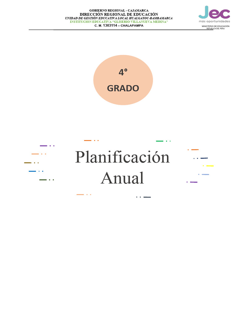 4°program Anual CUARTO GRADO | PDF | Evaluación | Aprendizaje