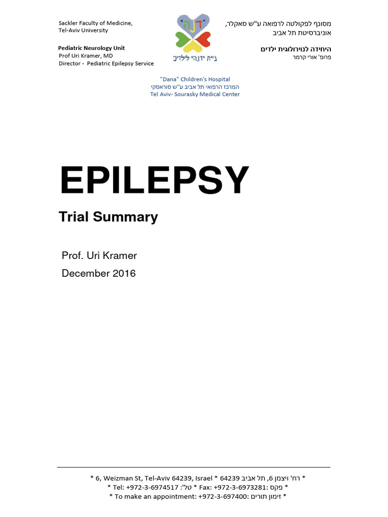 Epilepsy Trial Summary | PDF | Dose (Biochemistry) | Chemistry